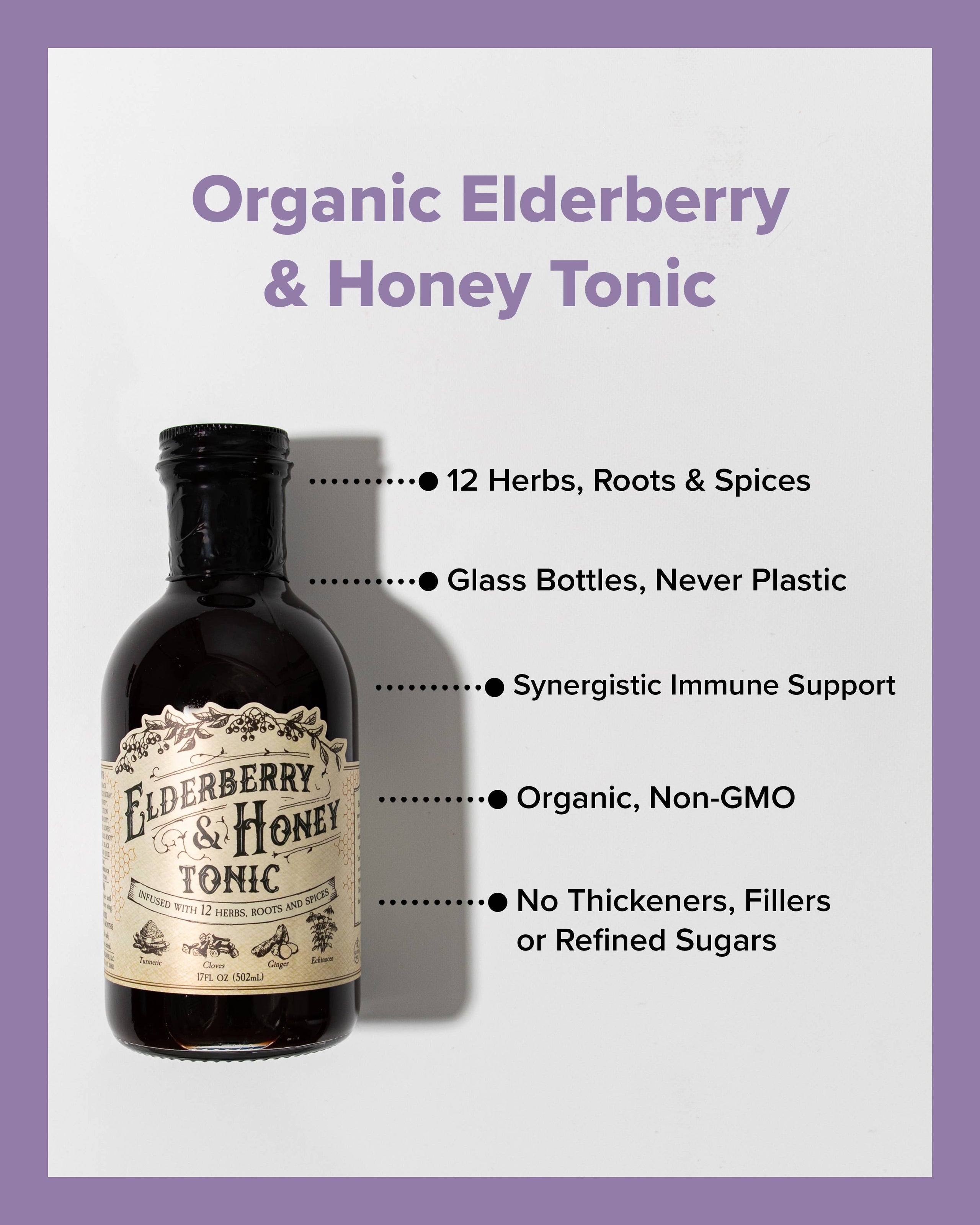 Elderberry & Honey Tonic, 16 oz | Sanders Honey Company